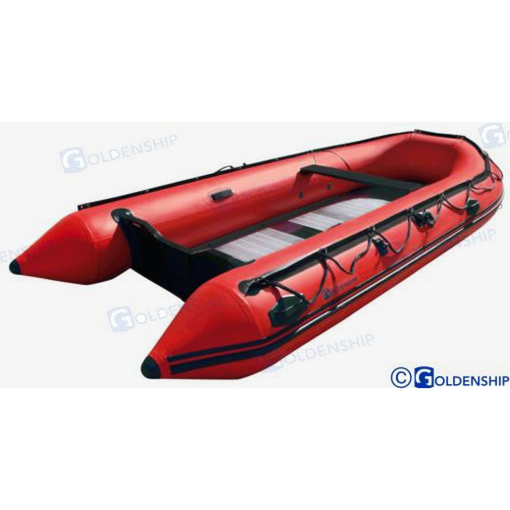 PVC boat 4.2m - inflatable - aluminum floor - red color